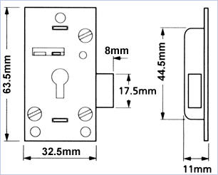 UNION J4146-PL-2.50 Cupboard Lock Straight 4 Lever 2.1/2 (EACH ...